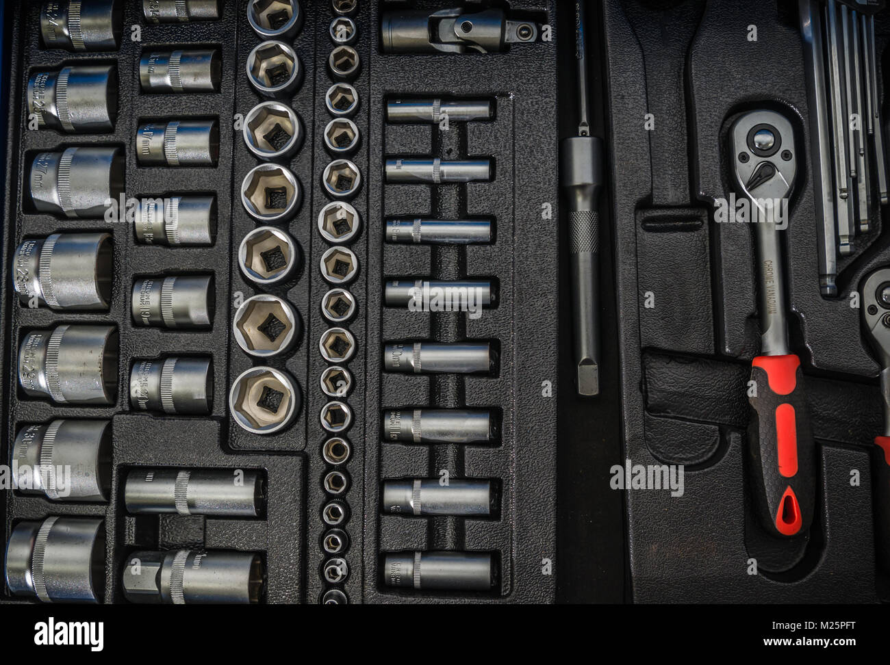 Toolbox in the workshop, close-up Stock Photo - Alamy