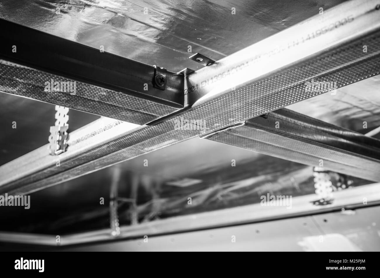 Build ceiling structure in construction site, close-up Stock Photo - Alamy