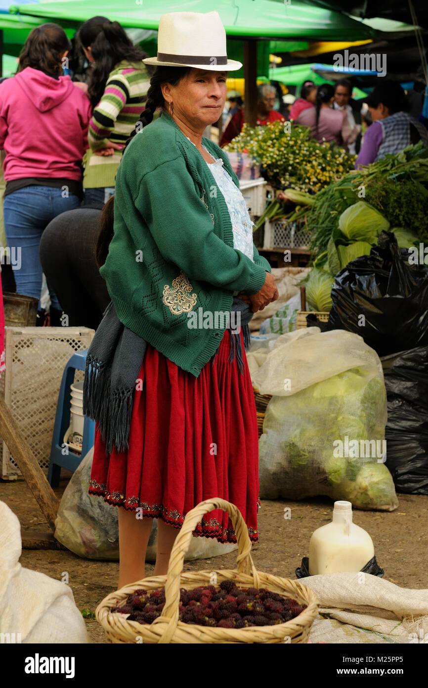 Ecuador, Gualaceo - August 22: Ecuadorian ethnic women in national ...