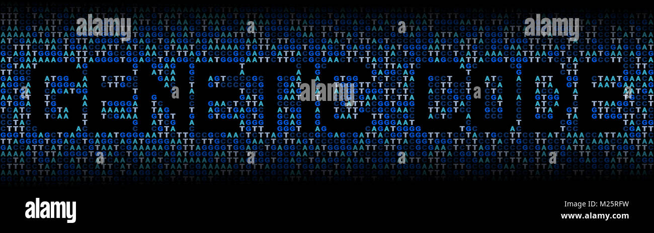 Genetic Code text on DNA genetic code background illustration Stock ...