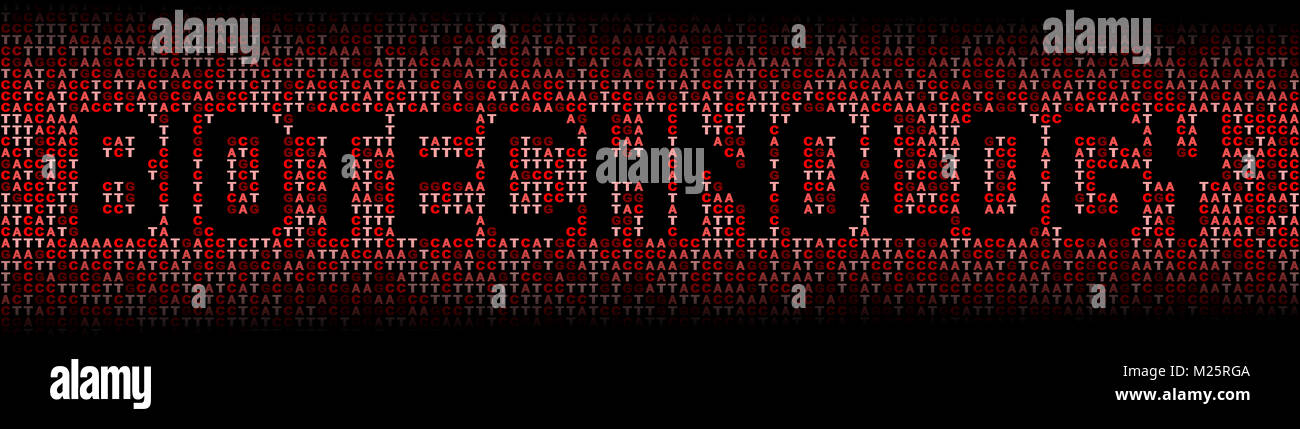 Biotechnology text on DNA genetic code background illustration Stock ...