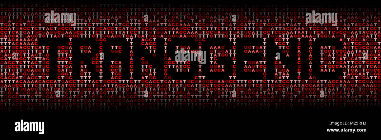 Transgenic text on DNA genetic code background illustration Stock Photo ...