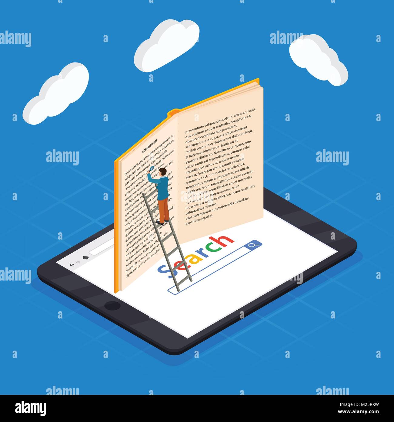 Online education isometric icons composition with laptop book ...