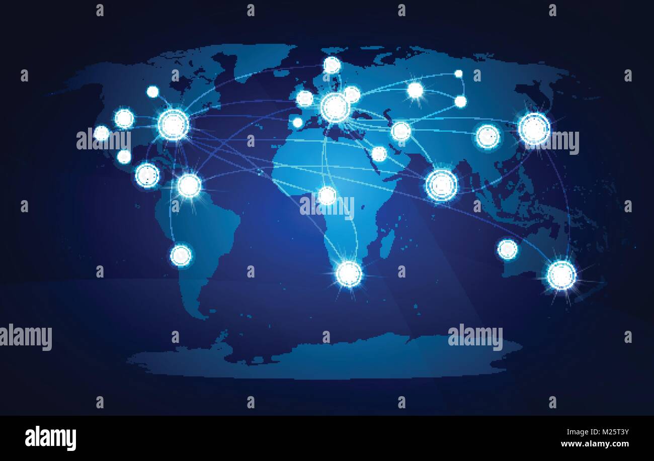 Modern globe connections network design, vector illustration Stock ...