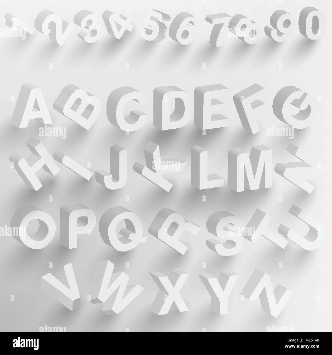 Vector abstract 3d paper font Stock Vector Image & Art - Alamy