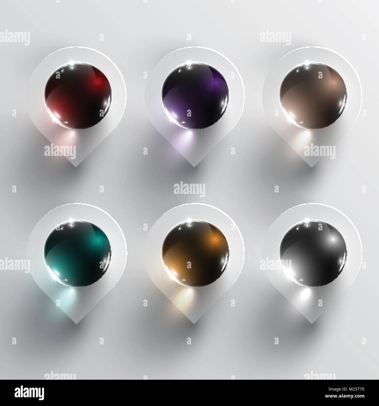 A set of realistic glass pin Stock Vector Image & Art - Alamy