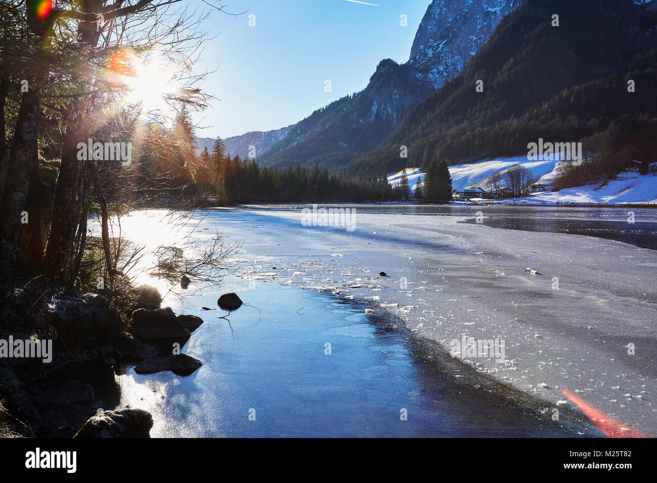 Der Hintersee bei Ramsau im Winter Stock Photo - Alamy