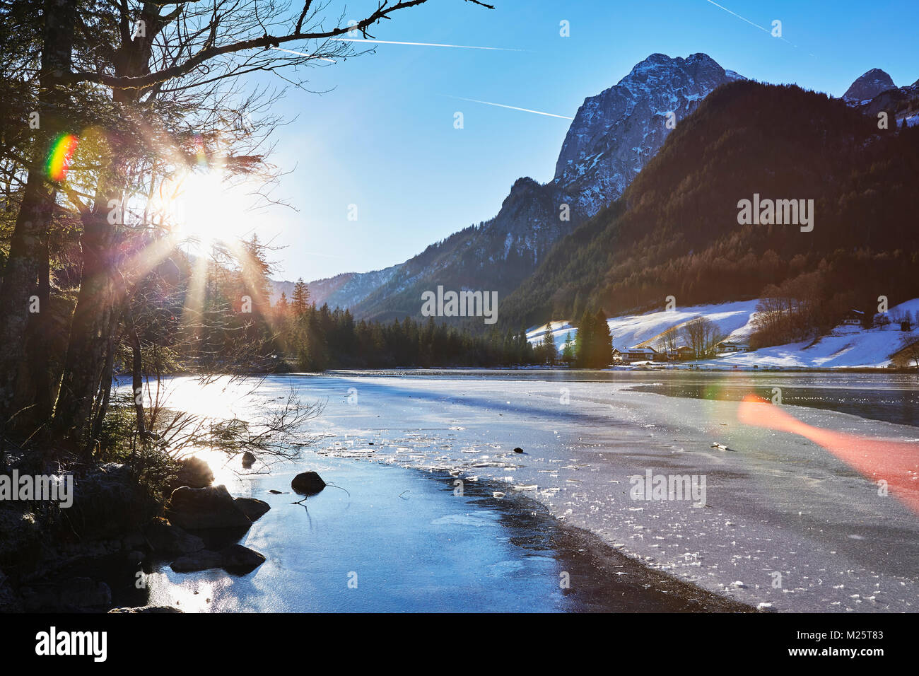 Der Hintersee bei Ramsau im Winter Stock Photo - Alamy