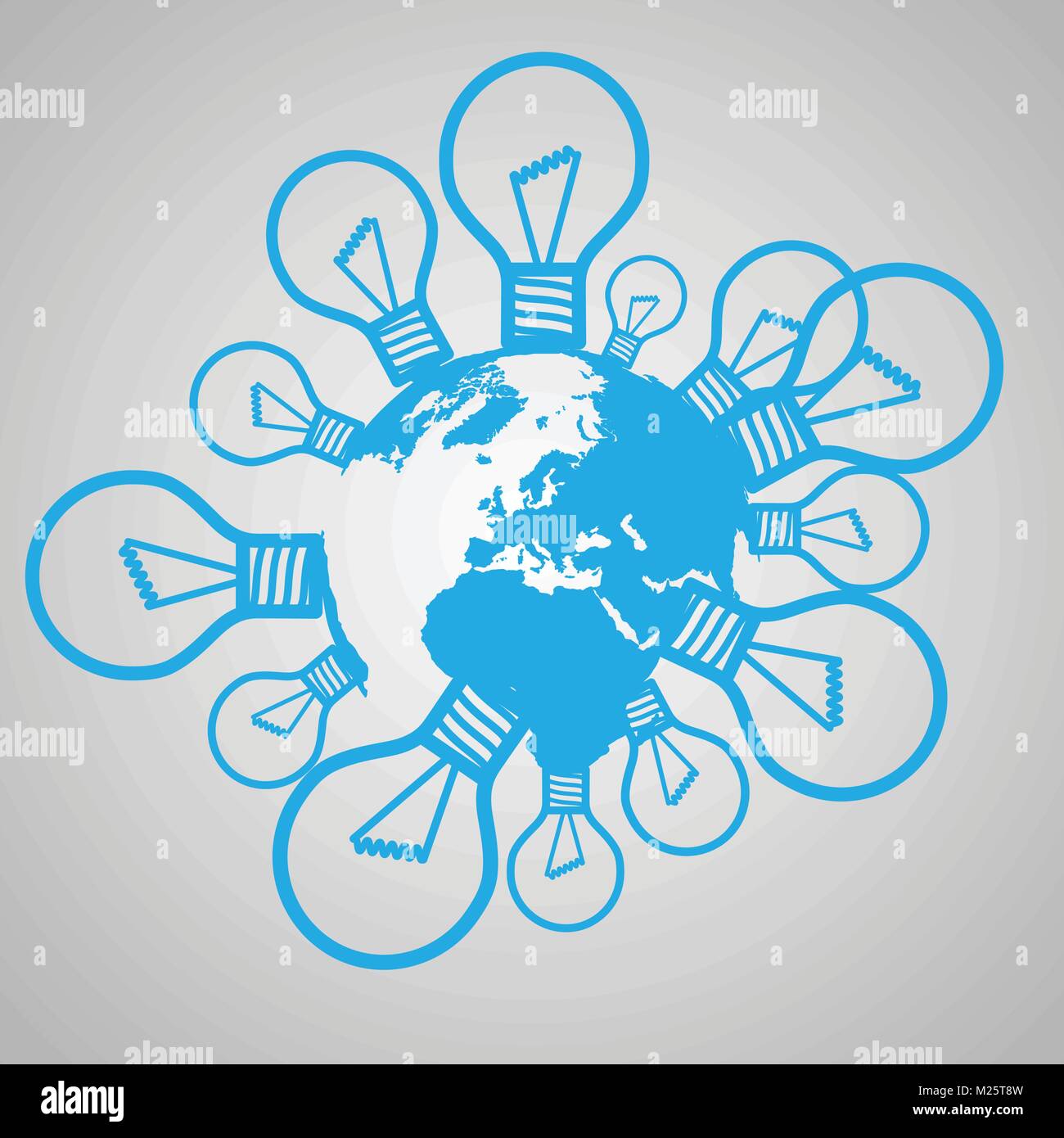 Vector bulb Earth paper illustration for save energy Stock Vector Image ...