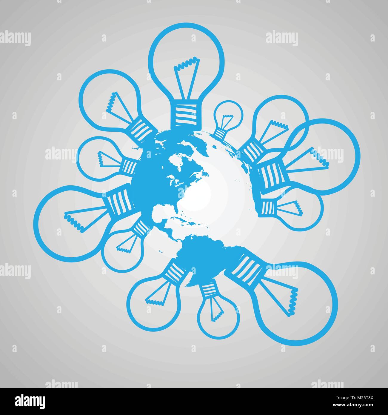 Vector bulb Earth paper illustration for save energy Stock Vector Image ...