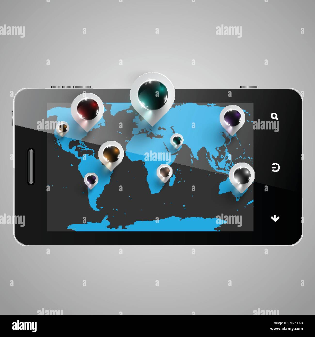 World map on screen Stock Vector Images - Alamy