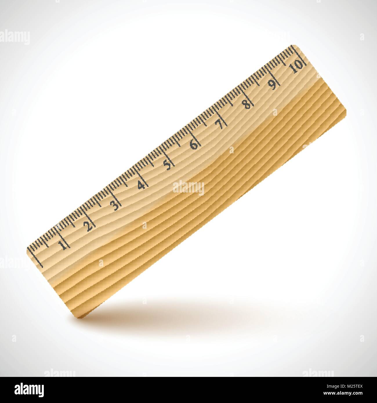 Vector illustration of wood ruler and a magnifier Stock Vector Image ...