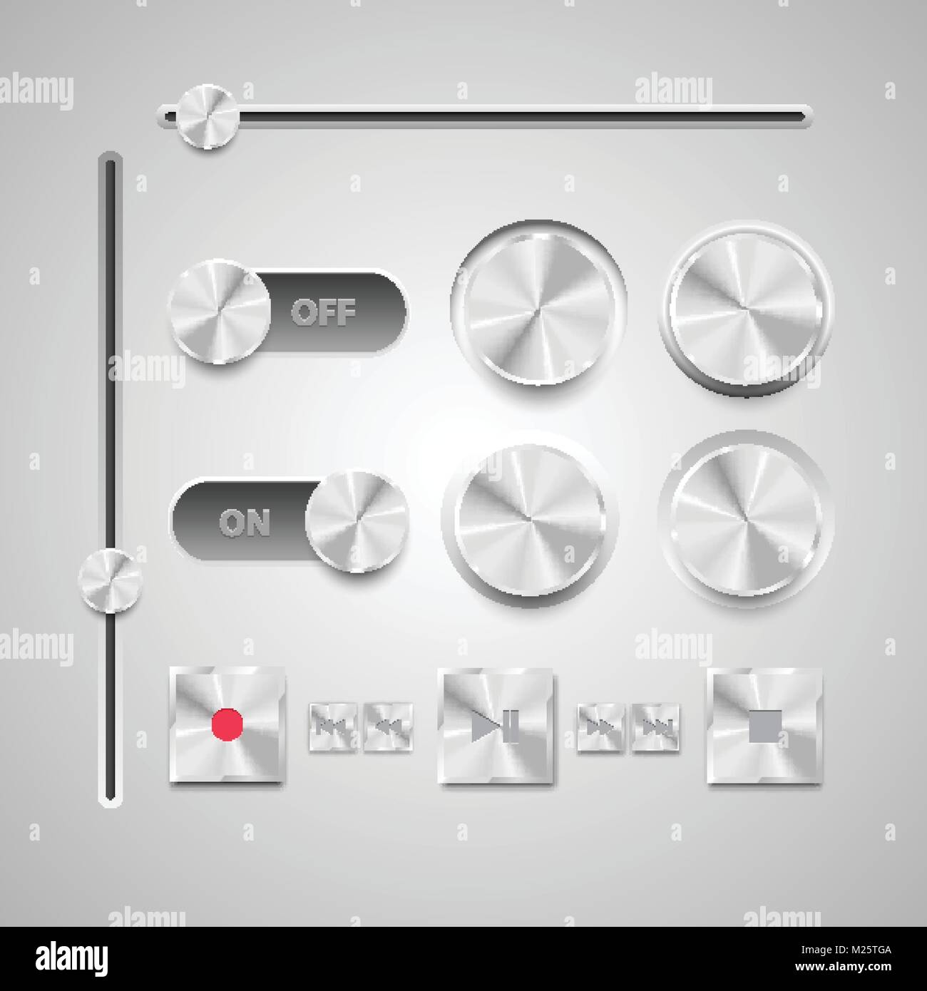 Vector illustration set of the detailed UI elements Stock Vector Image ...