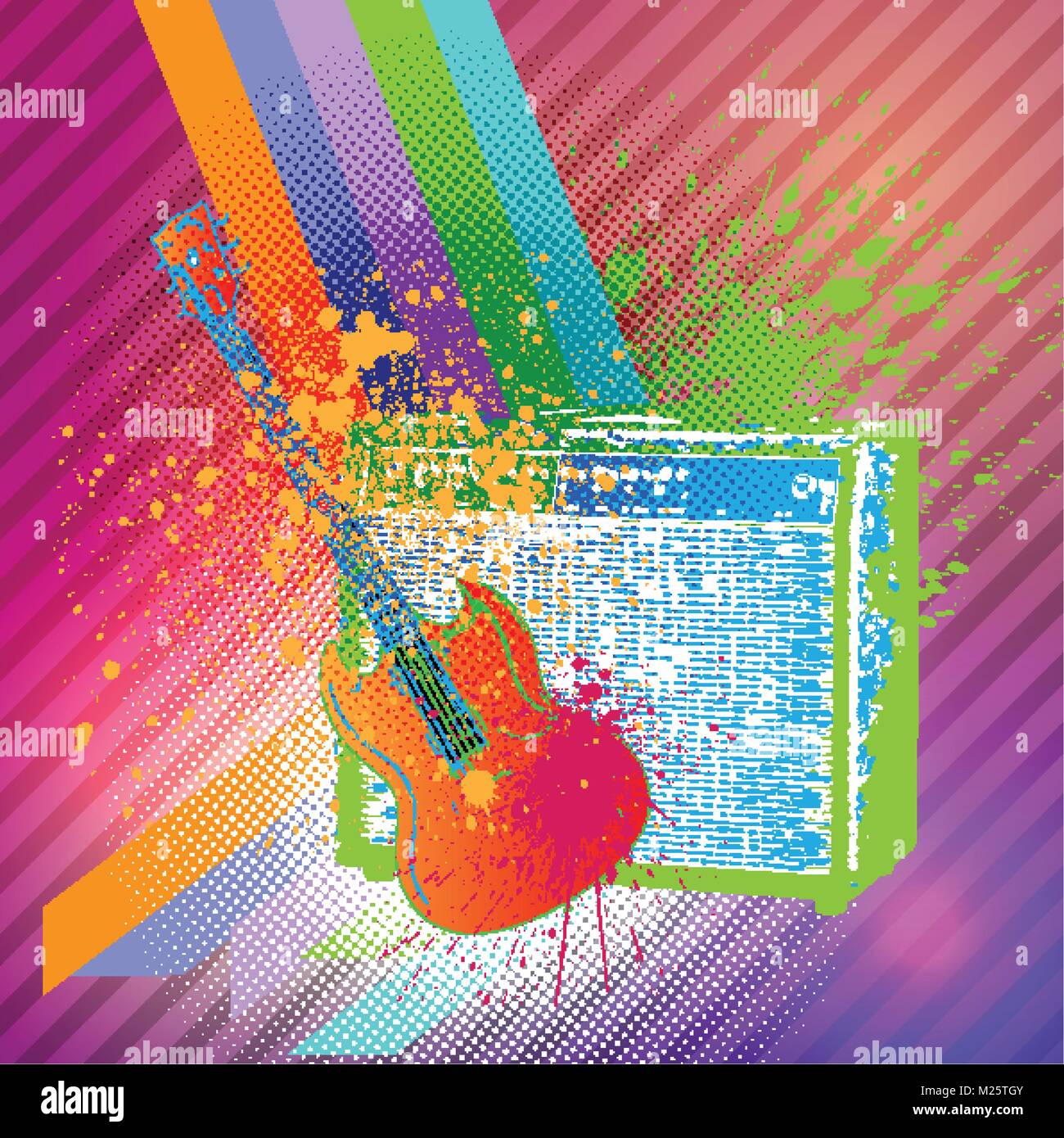 Grunge guitar, vector Stock Vector Image & Art - Alamy