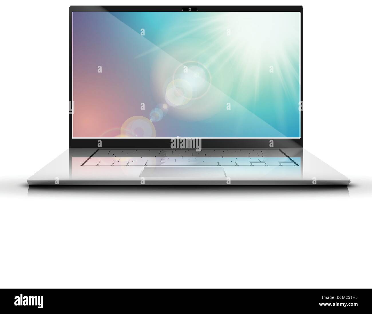 Open laptop white mouse Stock Vector Images - Alamy
