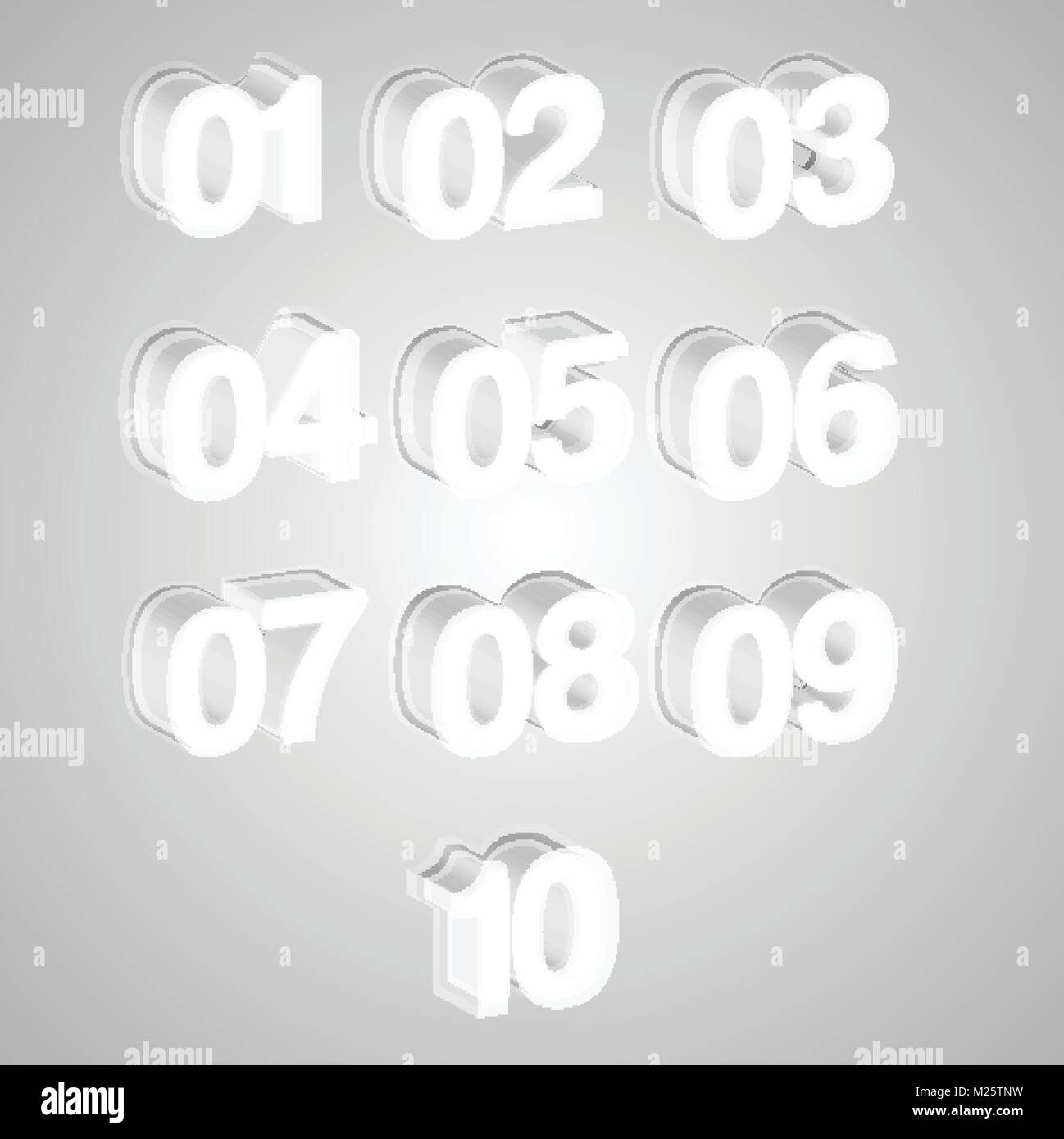 3D numbers, vector Stock Vector Image & Art - Alamy