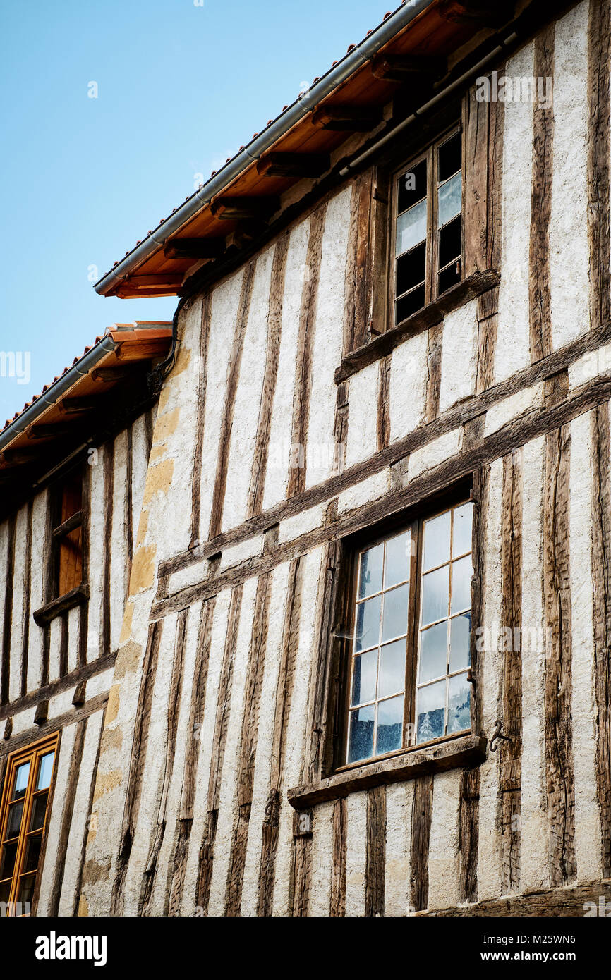 A typical French medieval timbered building in the Dordogne France ...