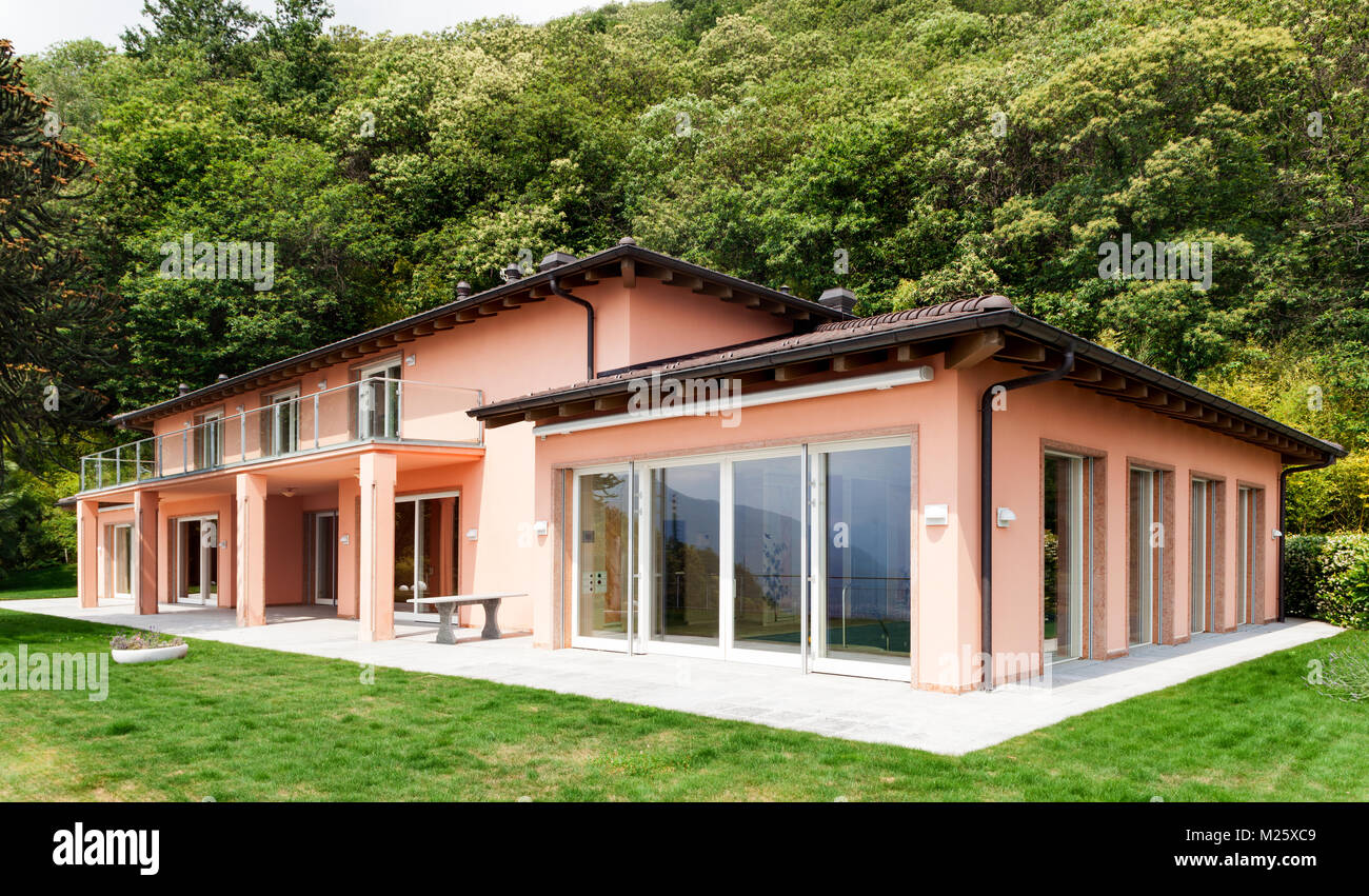 Nice villa, view from the garden Stock Photo - Alamy