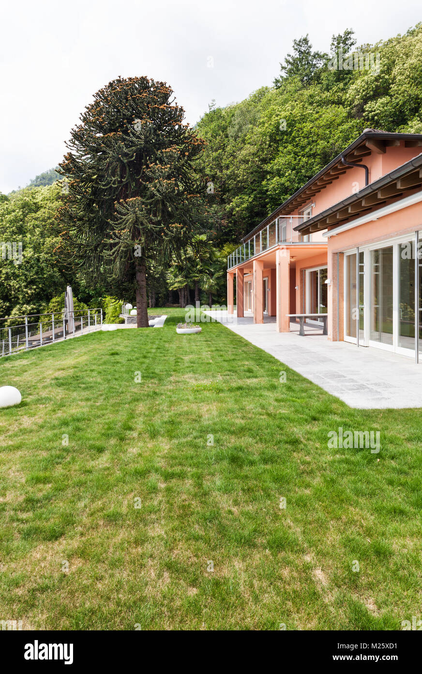Nice villa, view from the garden Stock Photo - Alamy
