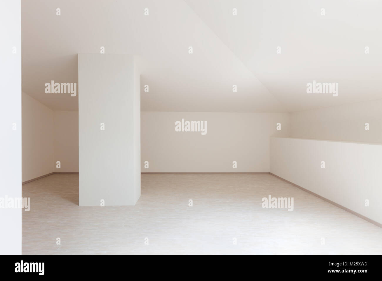 Interior empty loft, wide room, walls white Stock Photo - Alamy