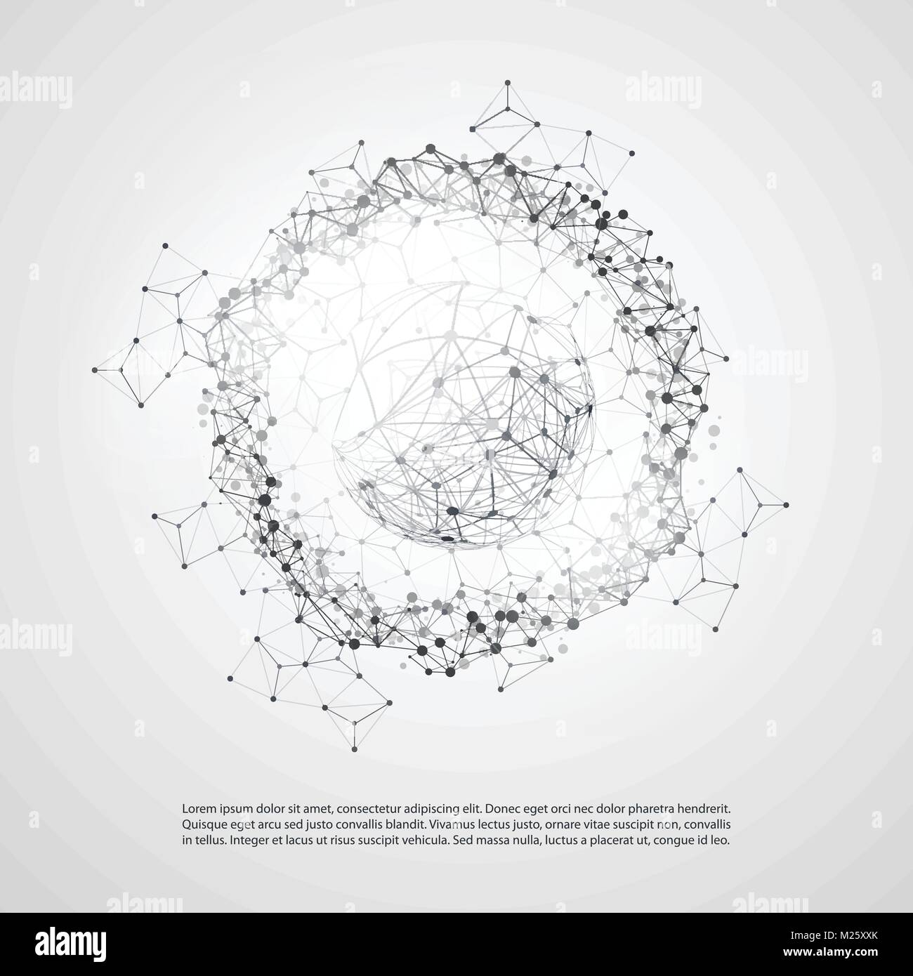 Black And White Modern Minimal Style Cloud Computing Networks Structure Network Connections