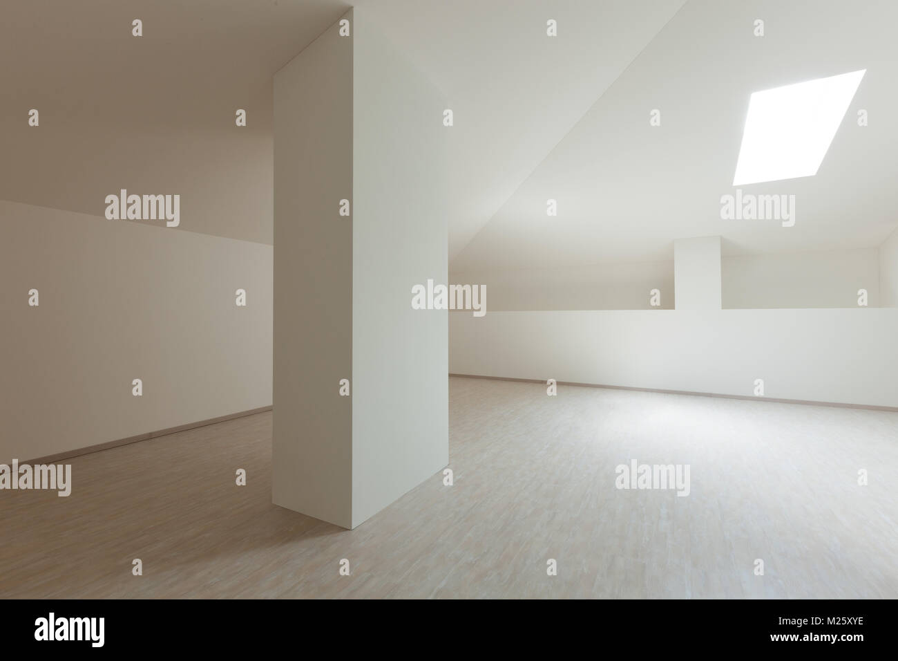 Interior empty loft, wide room, walls white Stock Photo - Alamy