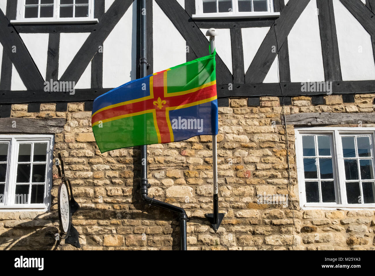 The official flag of Lincolnshire, a County in the East Midlands of ...