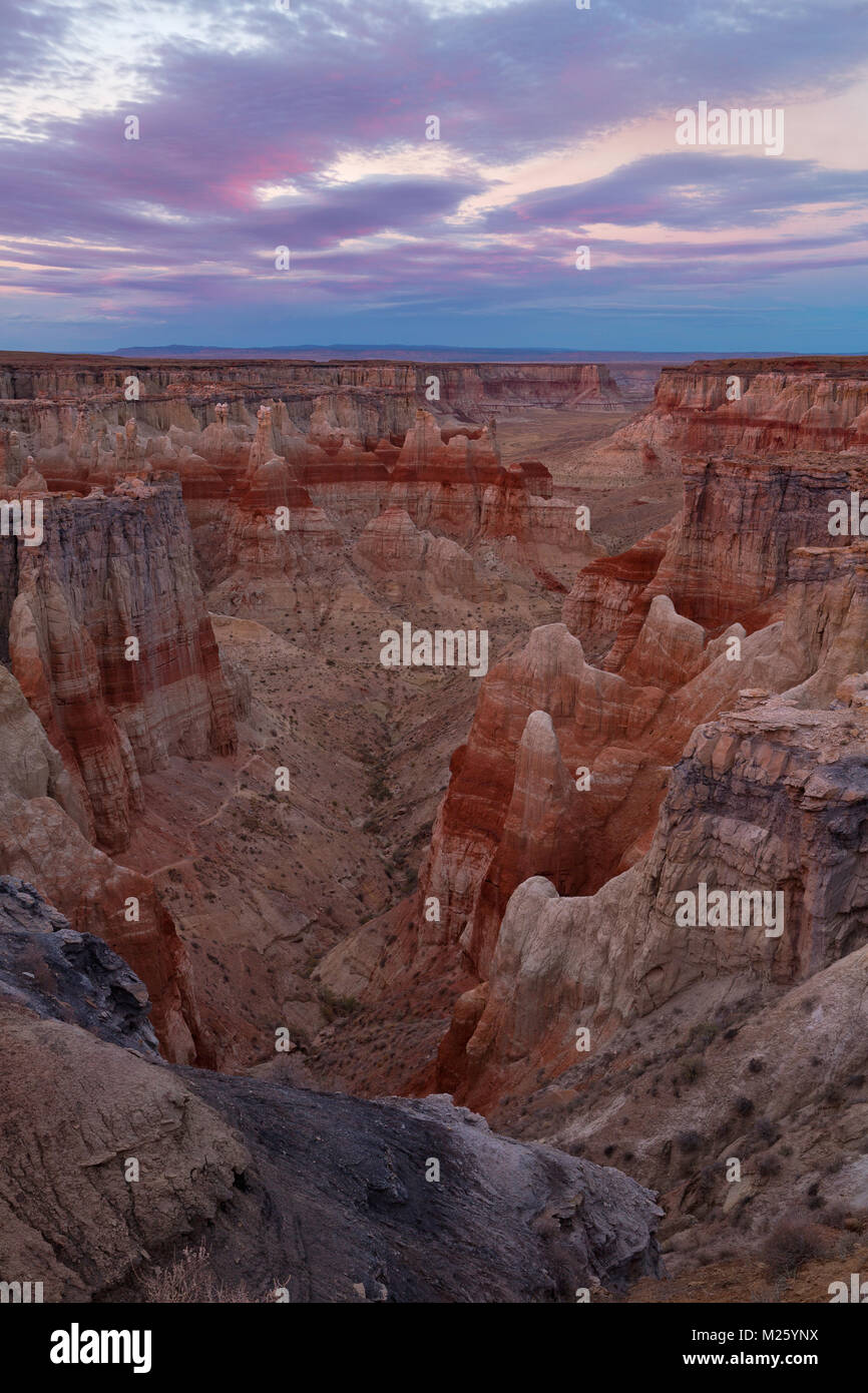 Pillars, colors, stripes, and strata of Coal Mine Canyon in Arizona ...