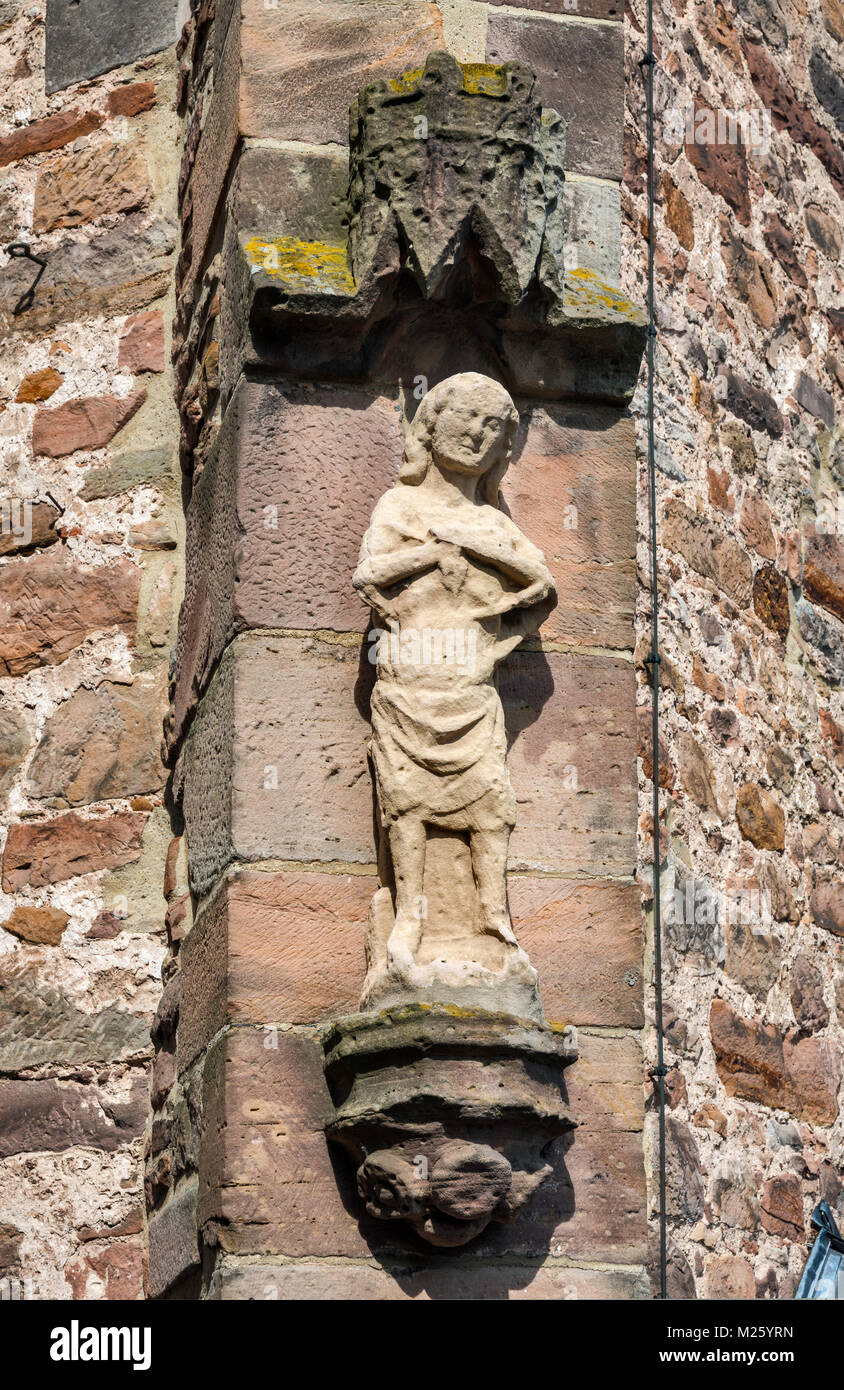 Medieval sandstone sculpture at St Crescentius Catholic Church, Gothic ...