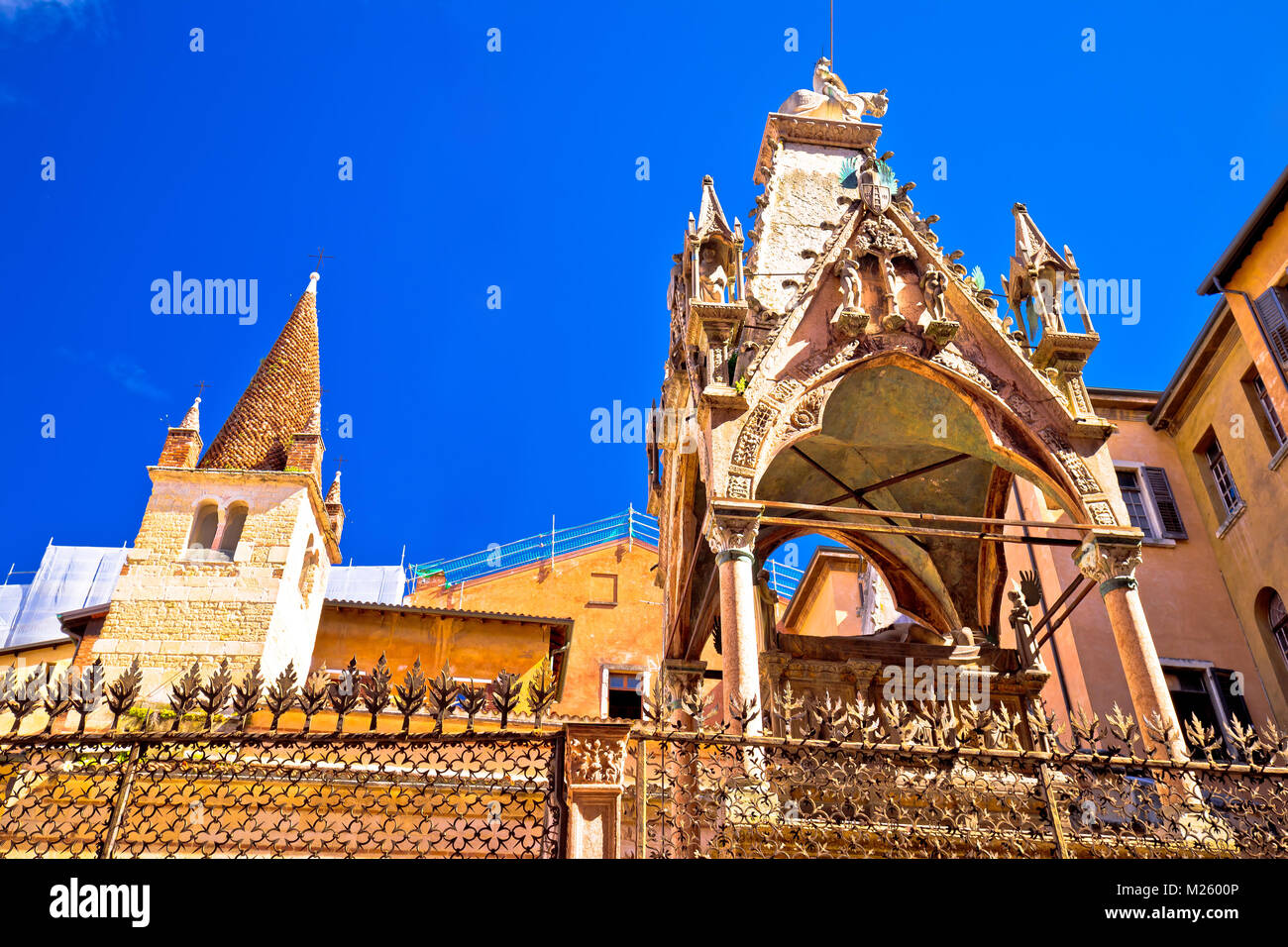 Verona landmarks and towers street view, Veneto region of Italy Stock ...