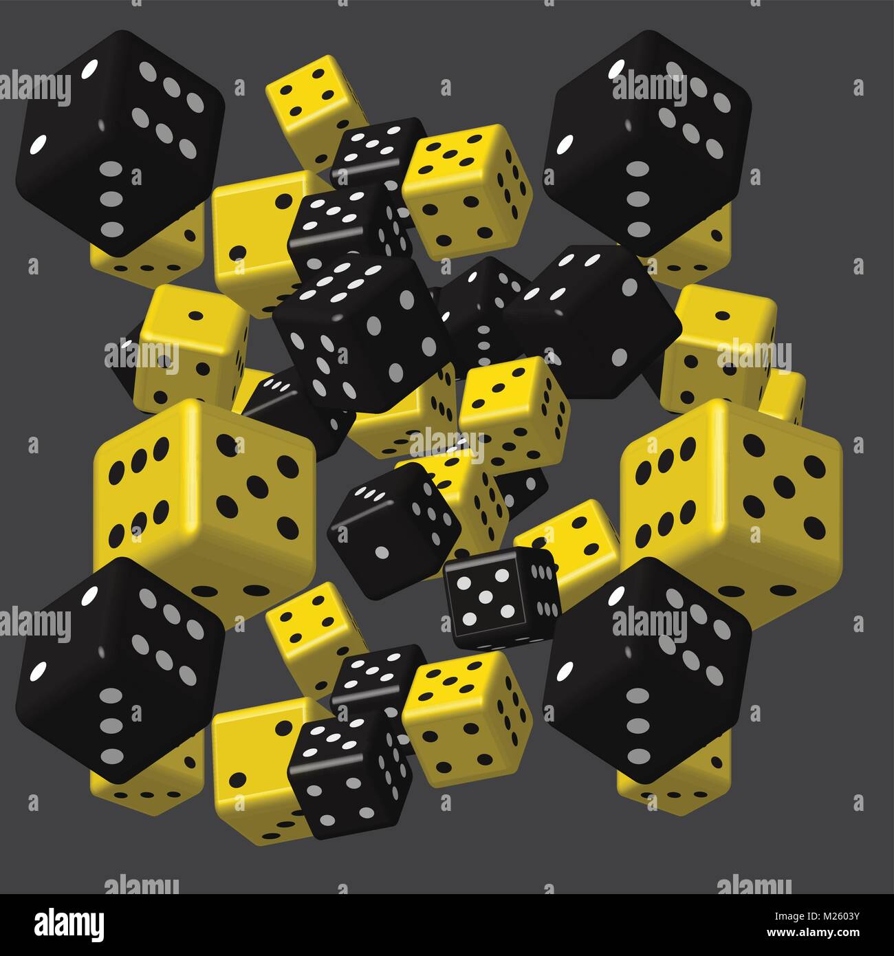 Yellow dice Stock Vector Images - Alamy