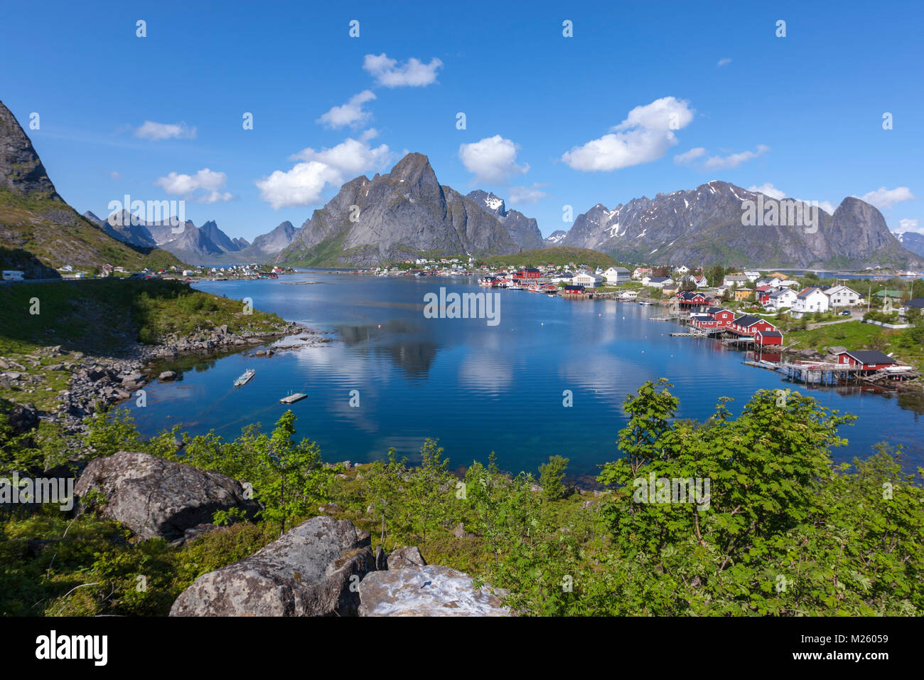 View of Reine, Moskenes island, Lofoten archipelago, Norway Stock Photo ...