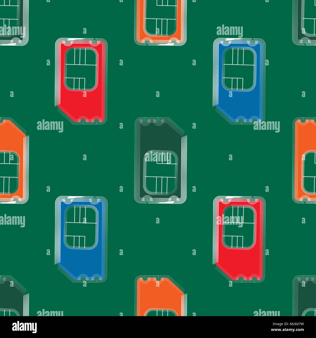 Vector SIM Cards Seamless Pattern on Background Stock Vector Image ...