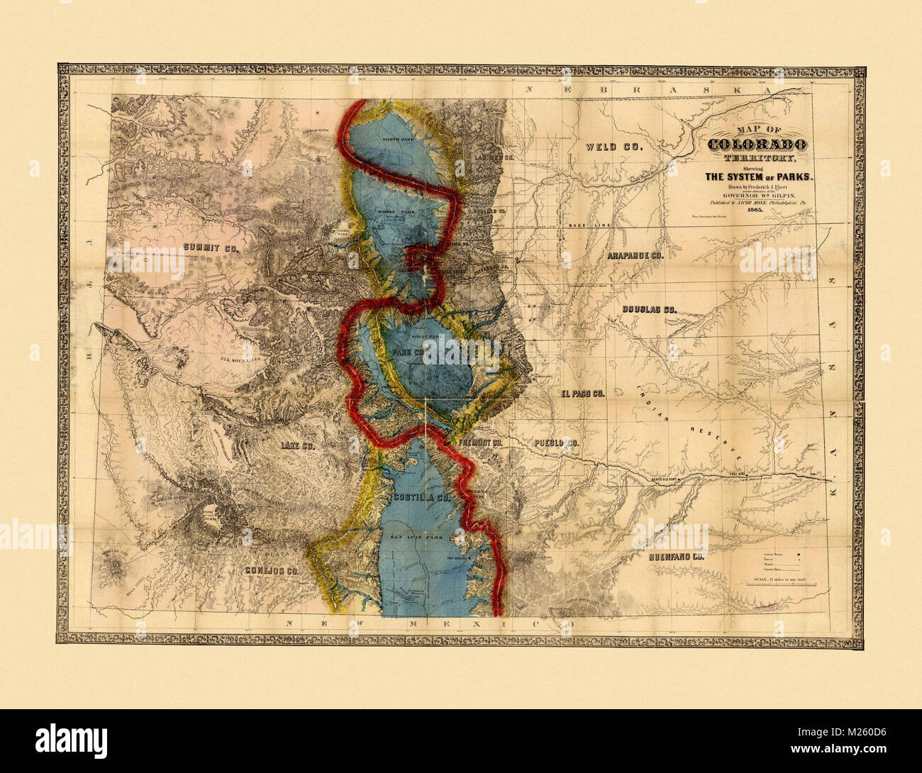 Antique map of colorado hi-res stock photography and images - Alamy