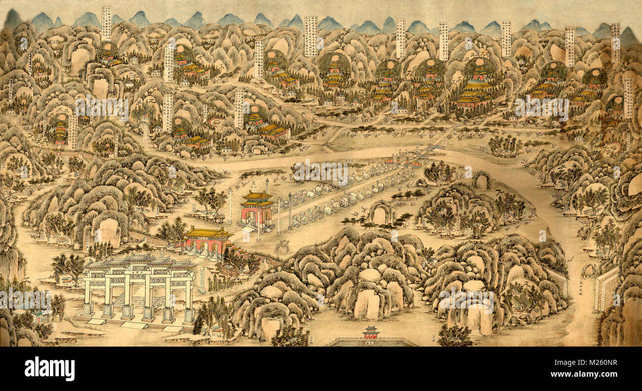 Map of the ming tombs hi-res stock photography and images - Alamy