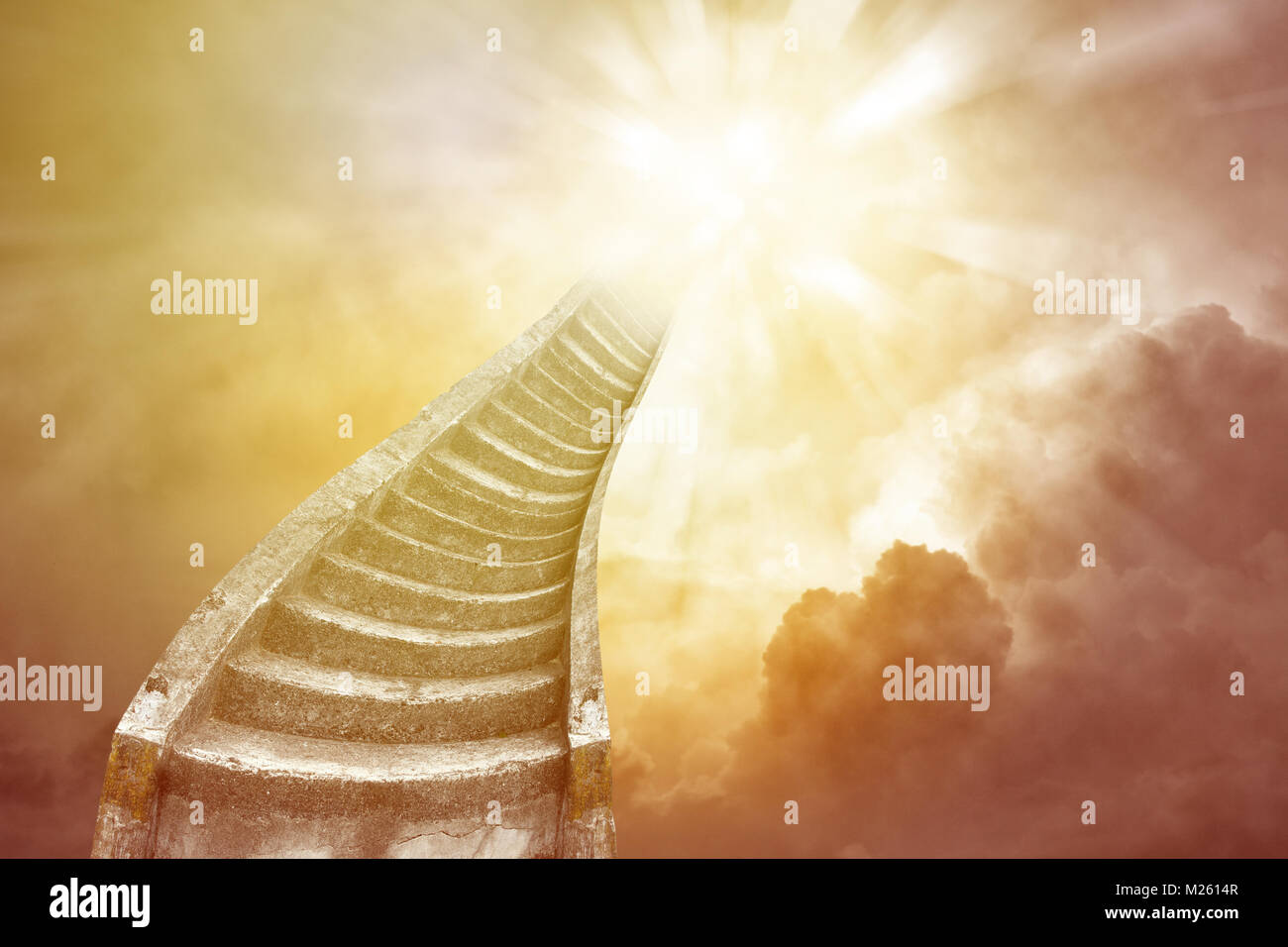 Stairway leading up to bright sky. Stairway to heaven Stock Photo - Alamy