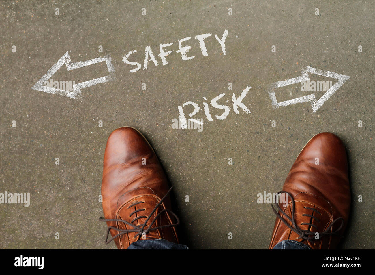 Decision time: safety or risk Stock Photo - Alamy