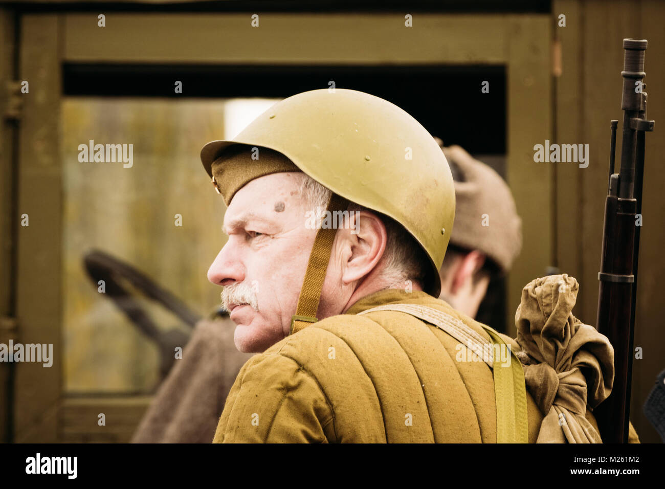 Gomel, Belarus - 26 November 2016: Old veteran soldiers of the Soviet ...