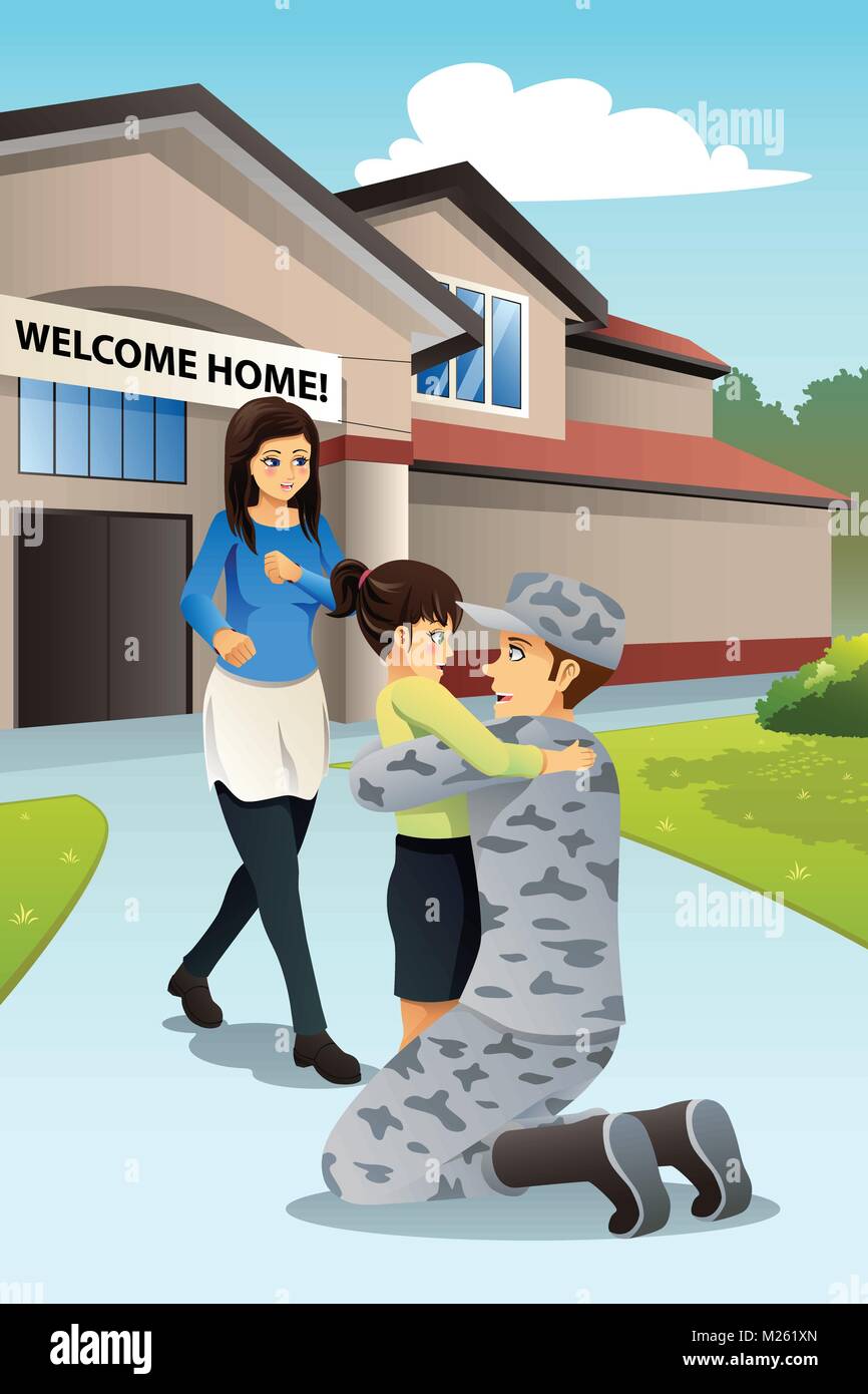 Female soldier home Stock Vector Images - Alamy
