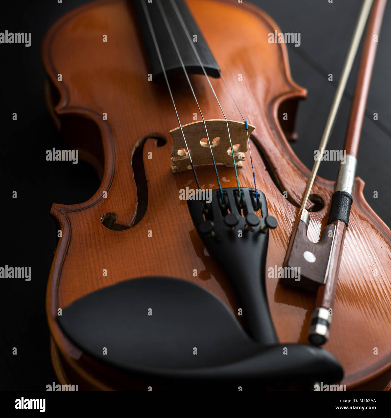 Violin close up string bow hi-res stock photography and images - Alamy