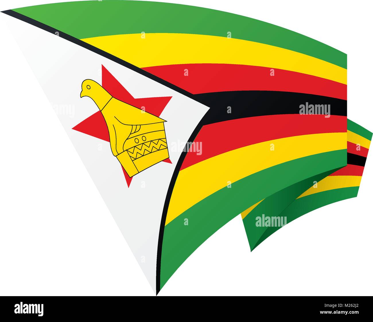 Zimbabwe flag flying in Stock Vector Images - Alamy