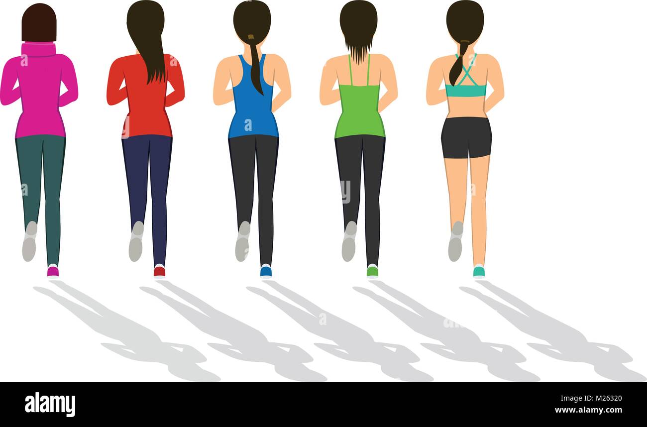 Marathon run back view Stock Vector Images - Alamy