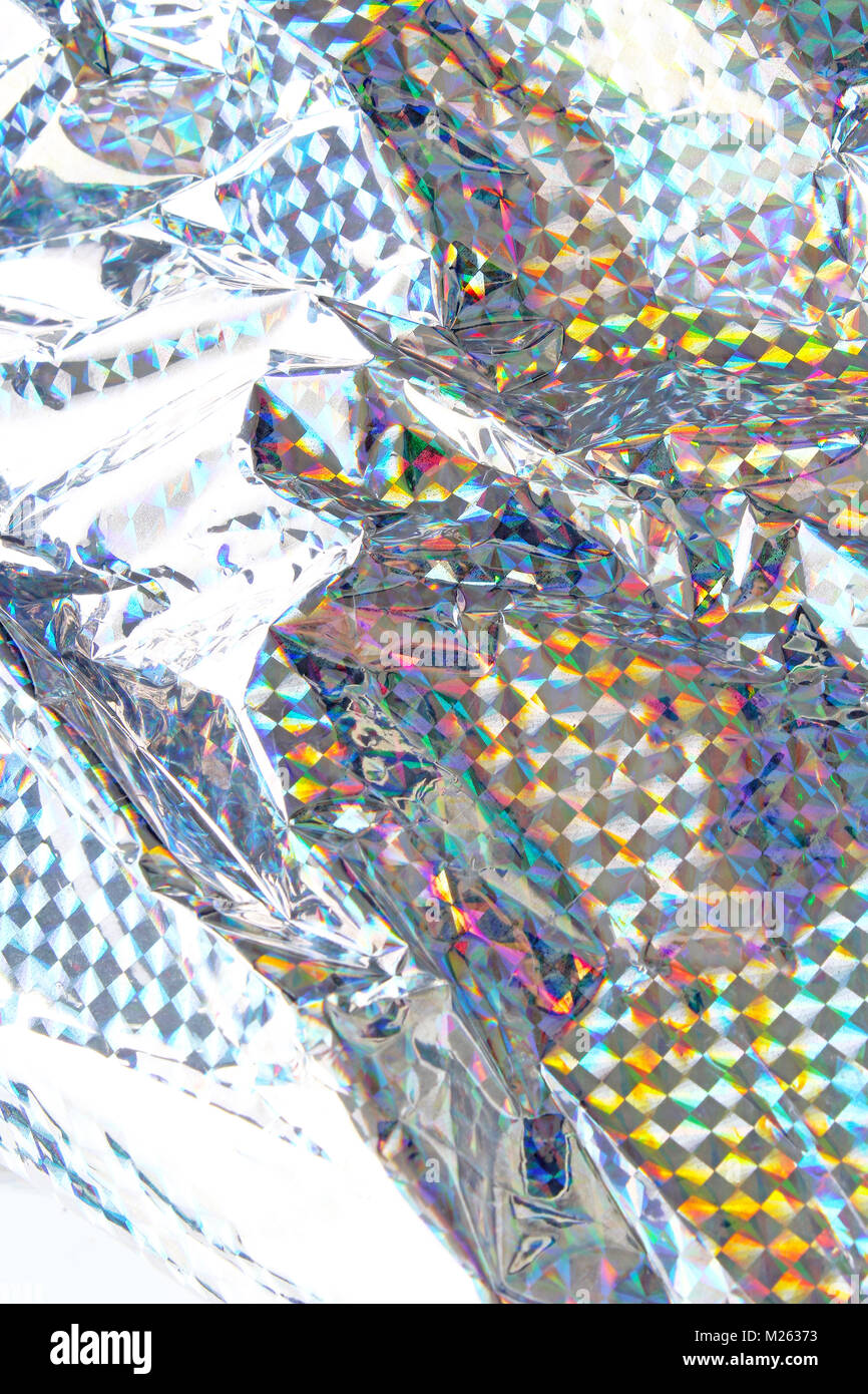 Holographic aluminium foil decor foil closeup pattern texture as ...