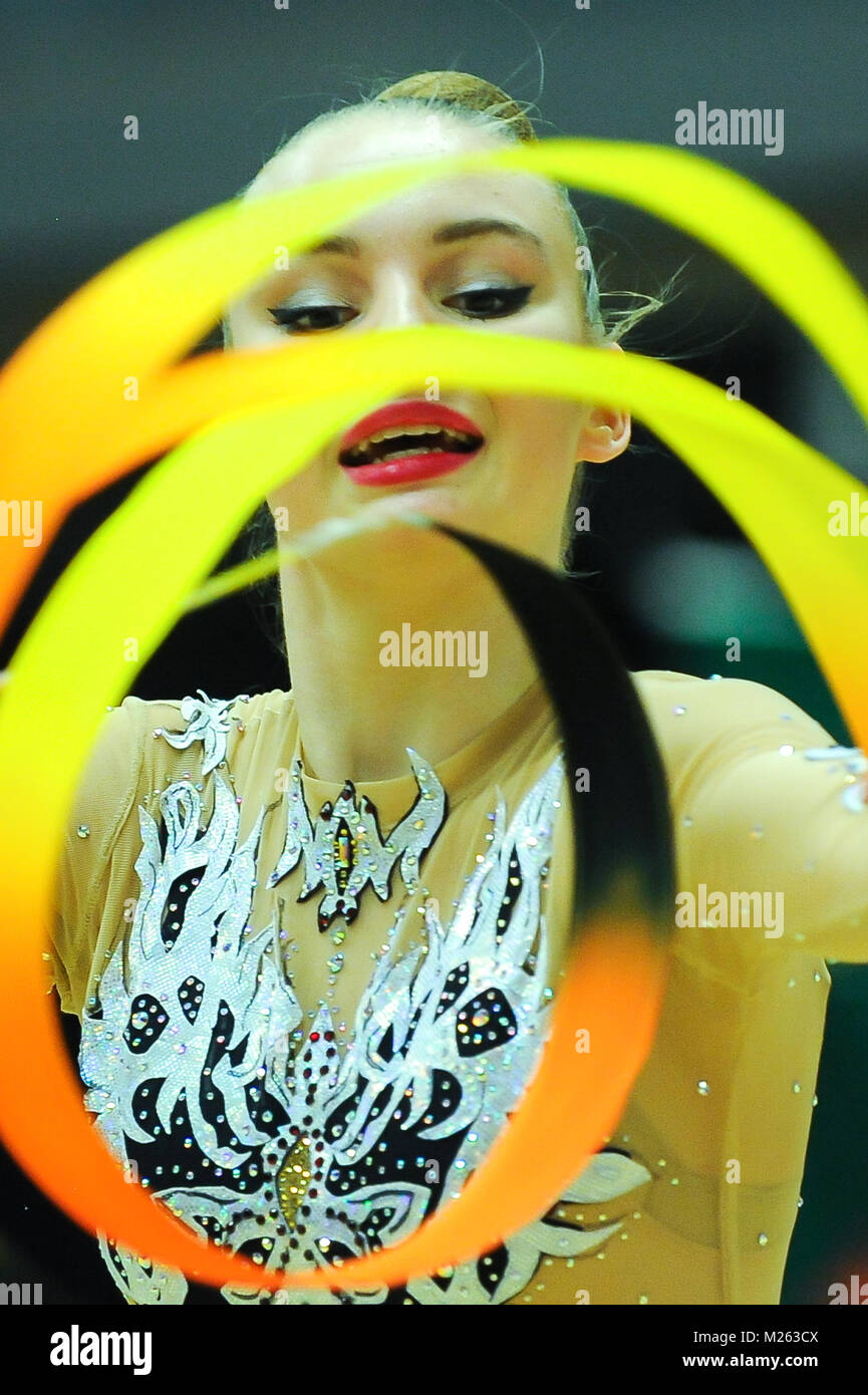 Markham, Canada. 03rd Feb, 2018. Myinia Kaitlyn competes in Senior ...