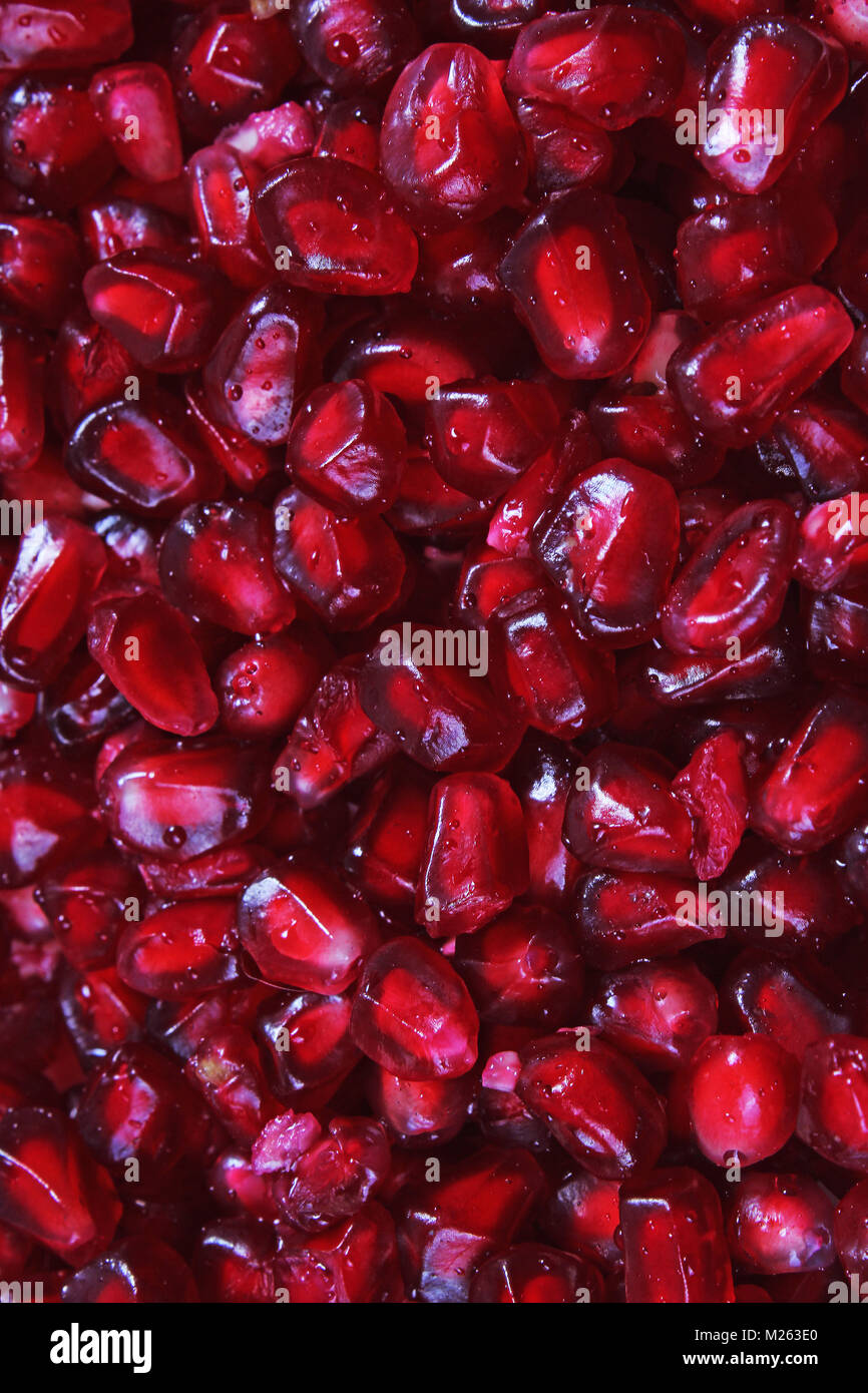 Pomegranate seeds red seed closeup pattern texture as background. Macro ...
