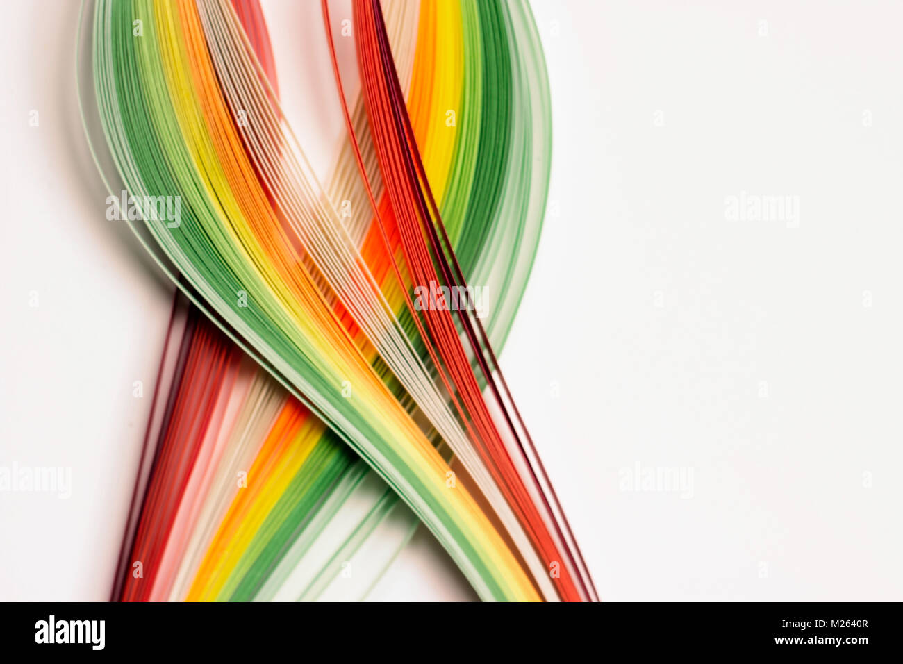 Colorful paper stripes on white background; abstract lines background ...