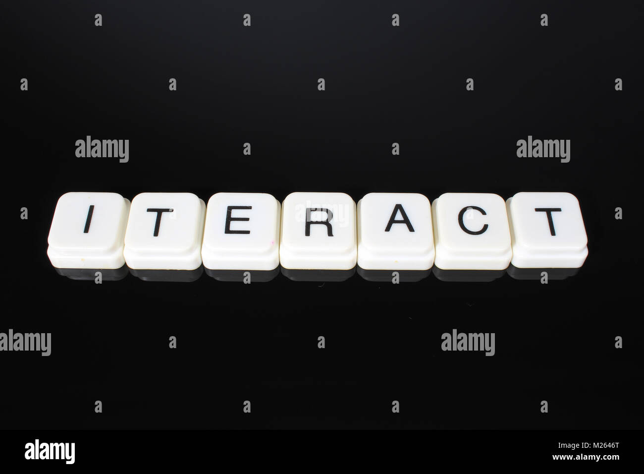 Interact text word title caption label cover backdrop background ...