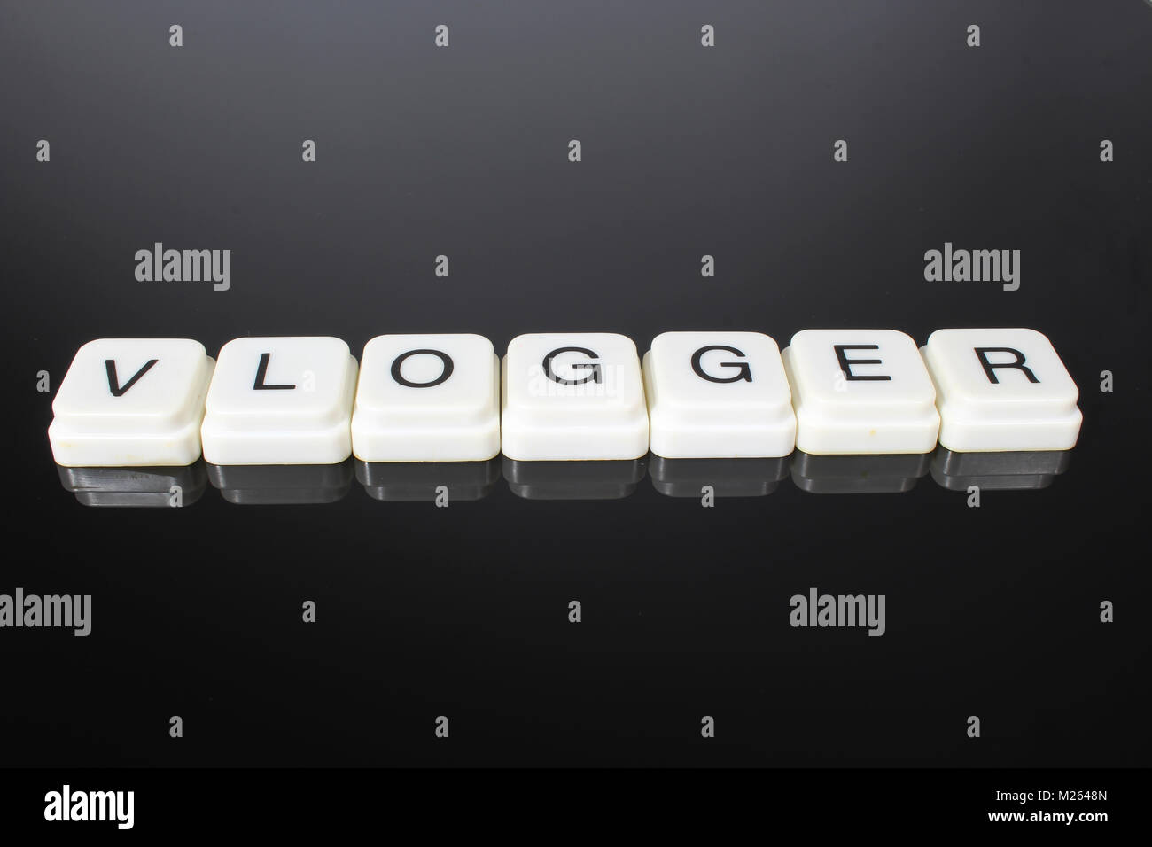 Vlogger text word title caption label cover backdrop background ...
