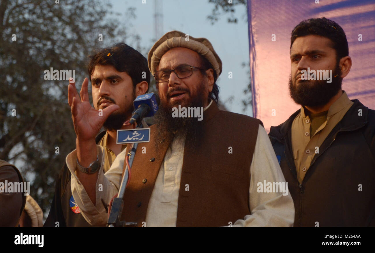 Lahore, Pakistan. 06th Feb, 2018. Pakistani head of the Jamaat-ud-Dawa ...