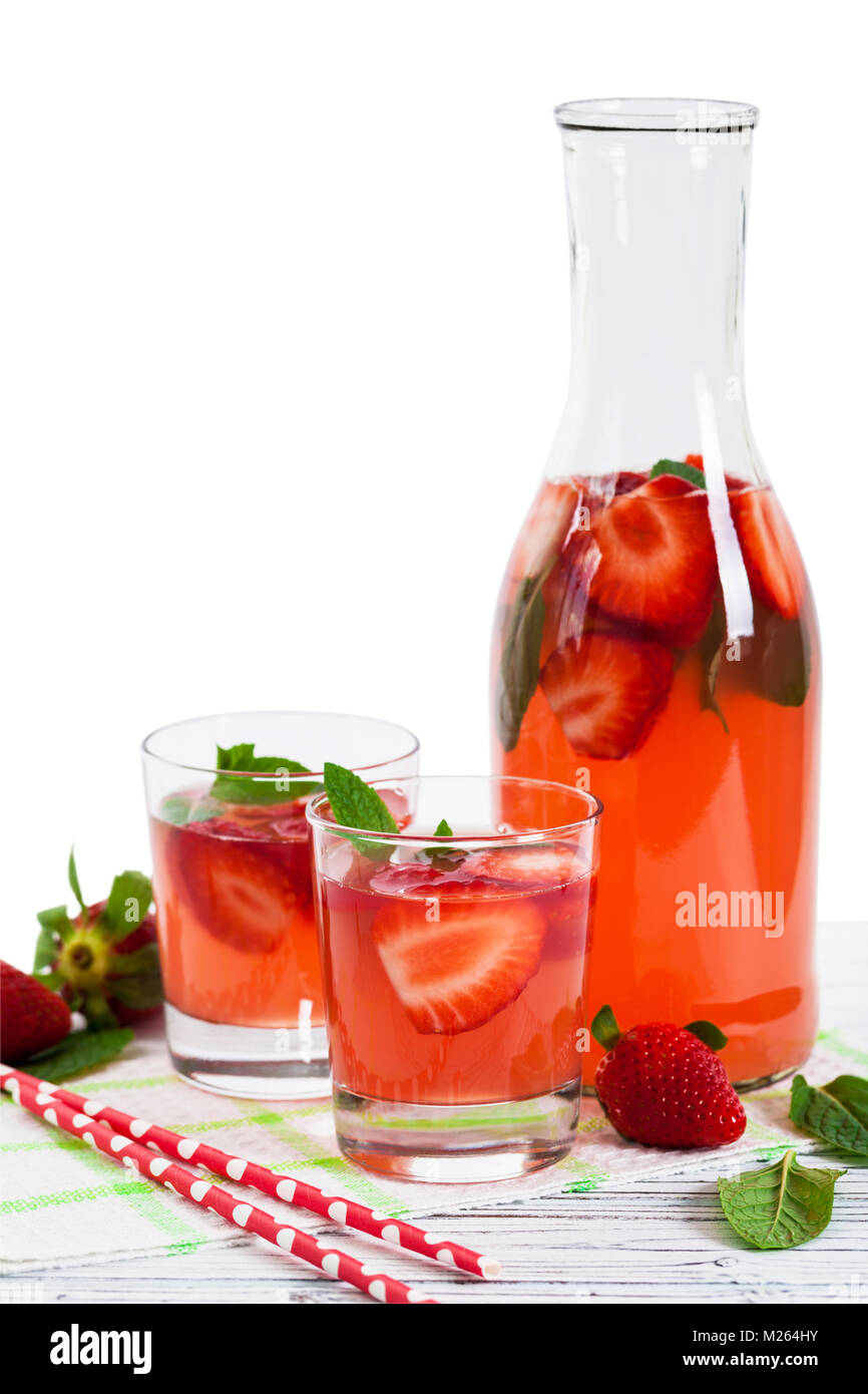 Strawberry Drink, isolated on white background Stock Photo - Alamy